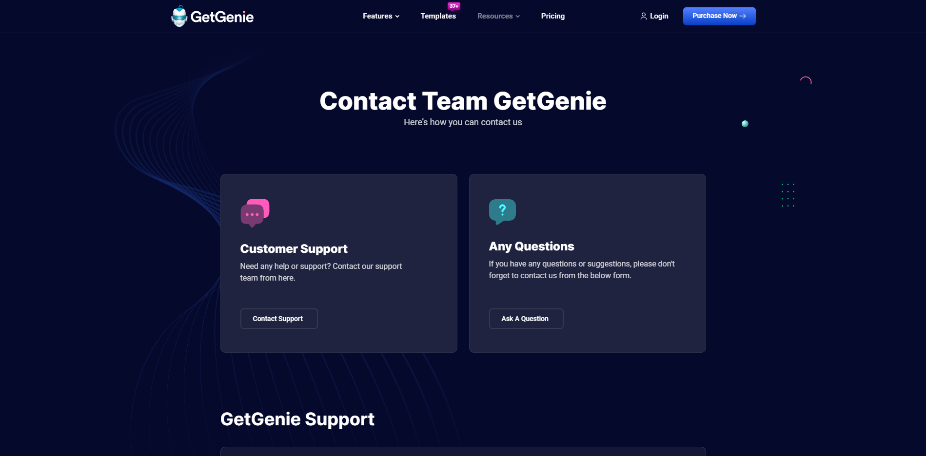 Contacto - GetGenie Ai